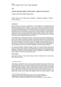 Agent based simulation for 'Choice of Seats': a Study on the Human Space Usage Pattern - UCL ...